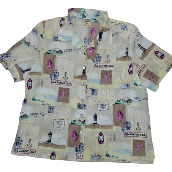 Allison Daley | Tops | Vintage Vtg Allison Daley Shoulder Pad Top ...